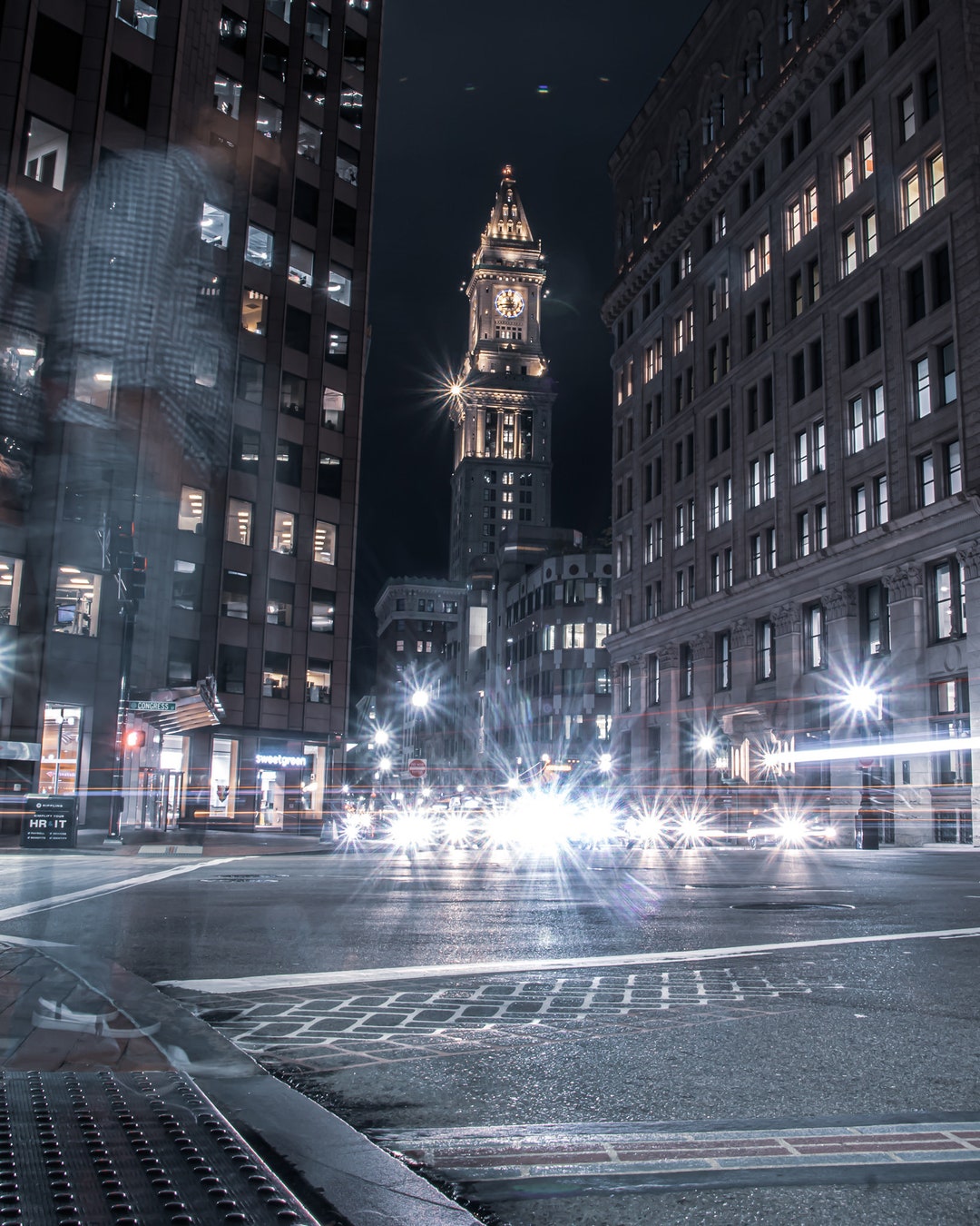 PHOTO | Customs House Tower at Night | Paper, Canvas & Foam Board ...