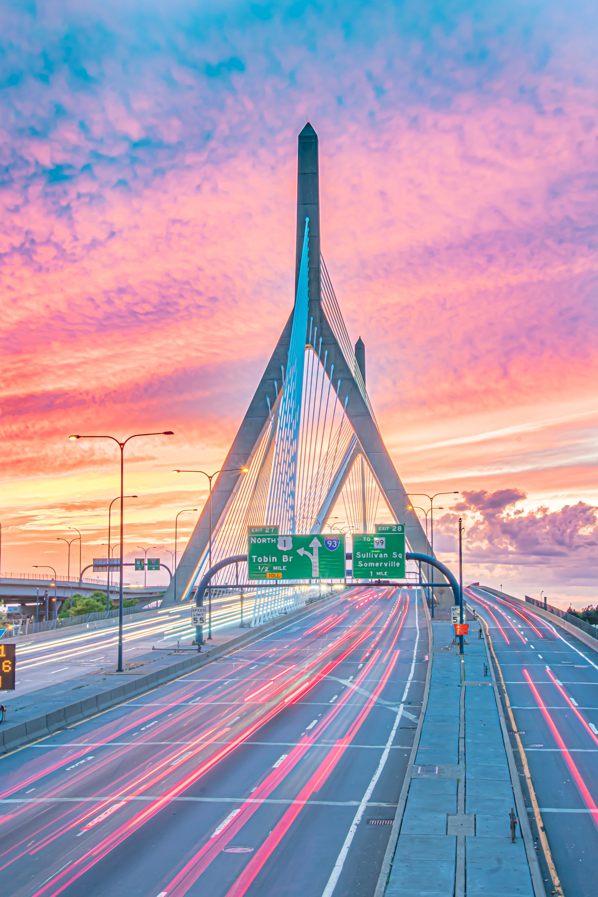 PHOTO | A Magnificent Sunset View Over the Zakim Bridge in Boston ...