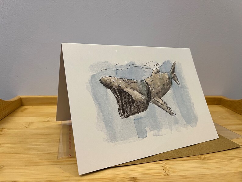 Basking Shark (01) Watercolor Print; Blank Card - Etsy