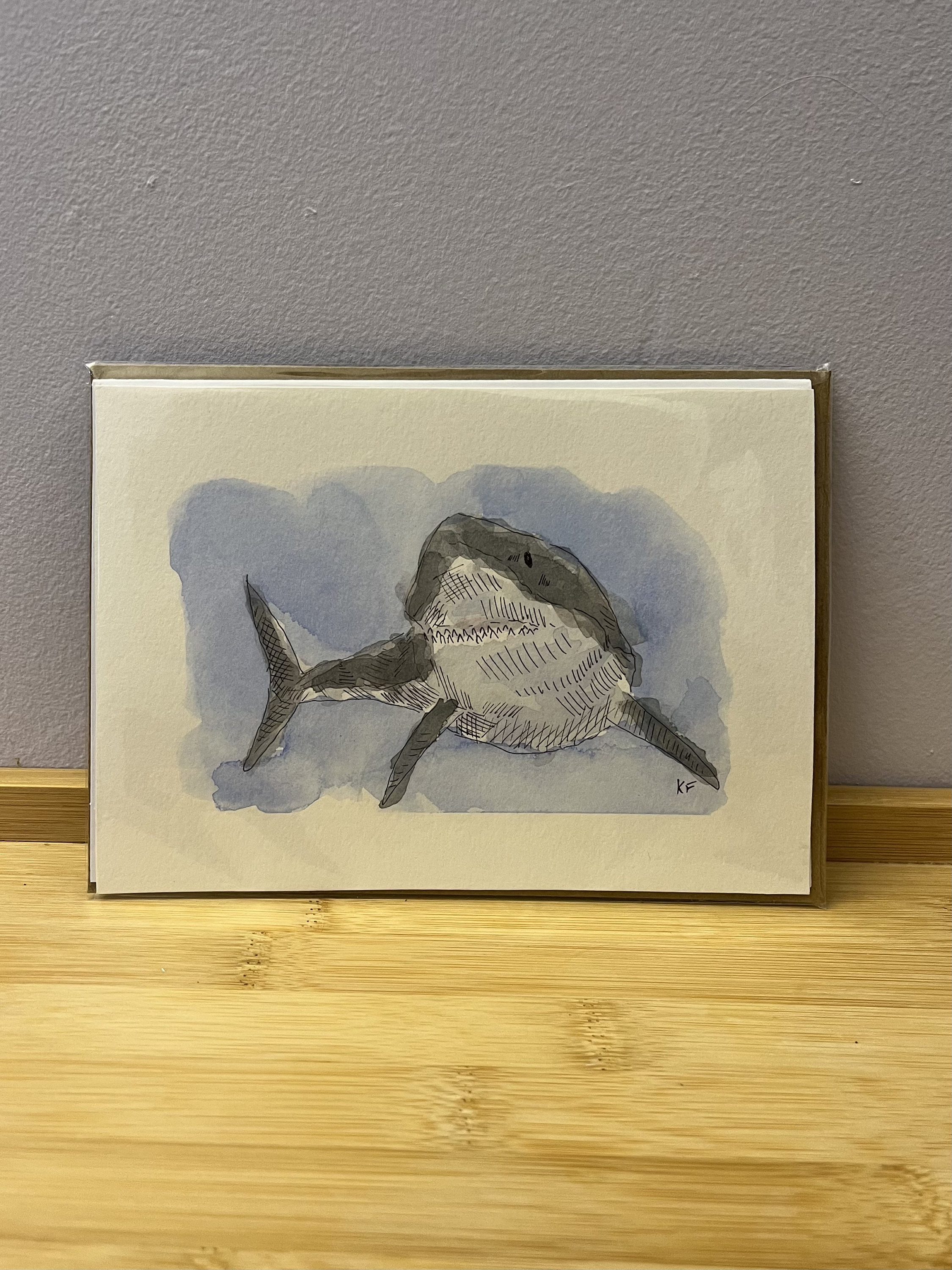 Great White Shark (07) Watercolor Print; Card - Etsy