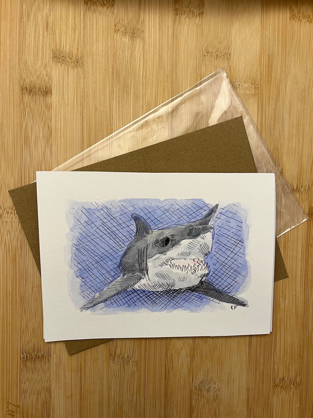 Great White Shark (06) Watercolor Print; Card - Etsy