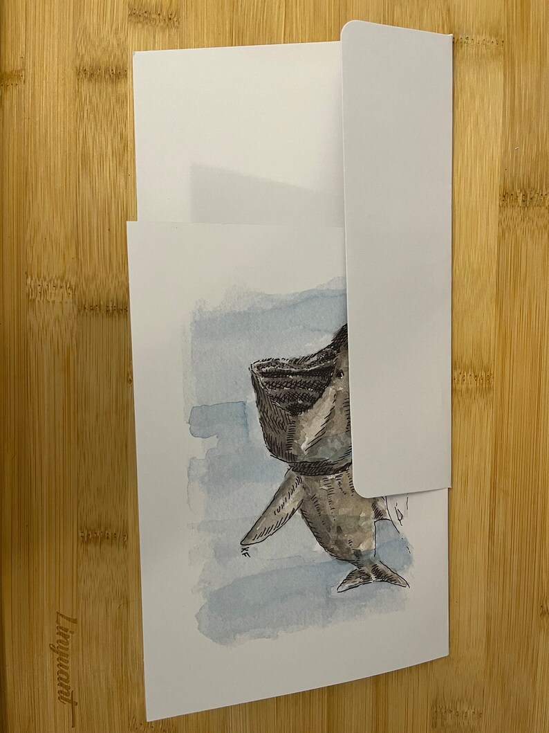 Basking Shark (01) Watercolor Print; Blank Card - Etsy