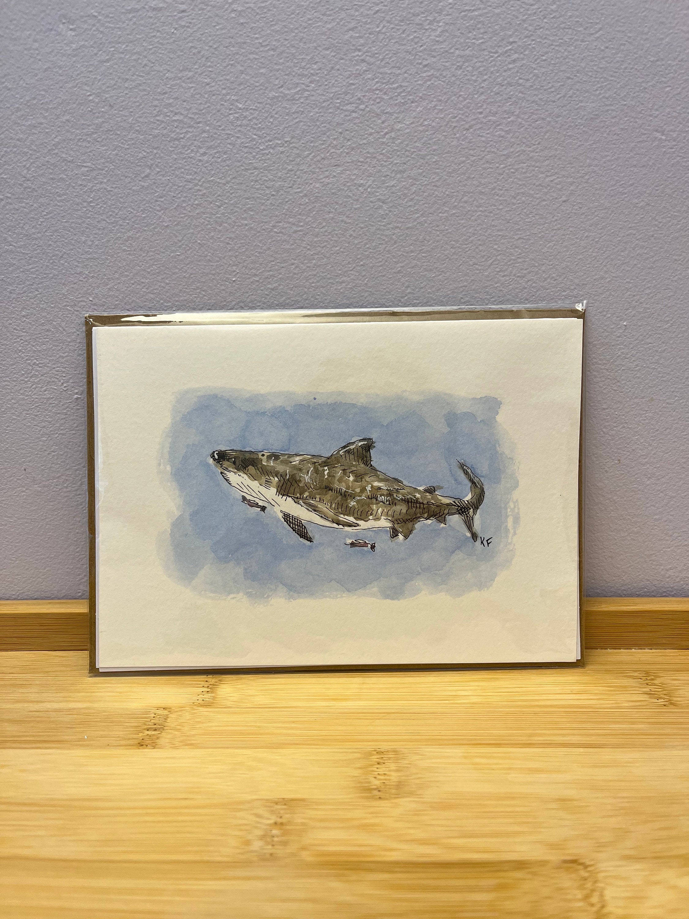 Tiger Shark (01) Watercolor Print; Card - Etsy