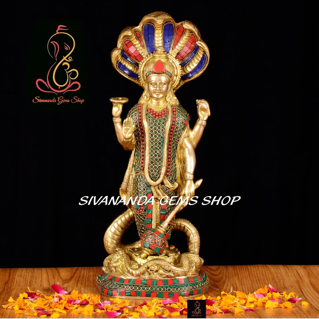Lord Vishnu Ji Statue Brass 17.5 in Big Large Size Brass Lord Vishnu ...