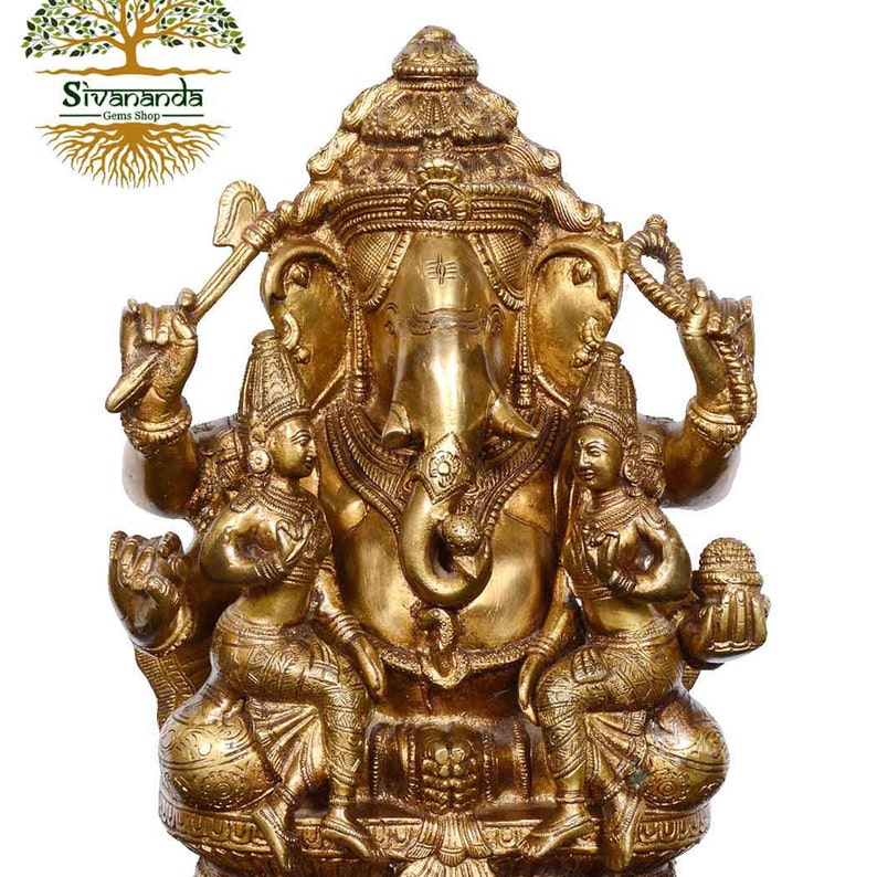 Riddhi Siddhi Ganesha Statuebrass Ganesha - Etsy