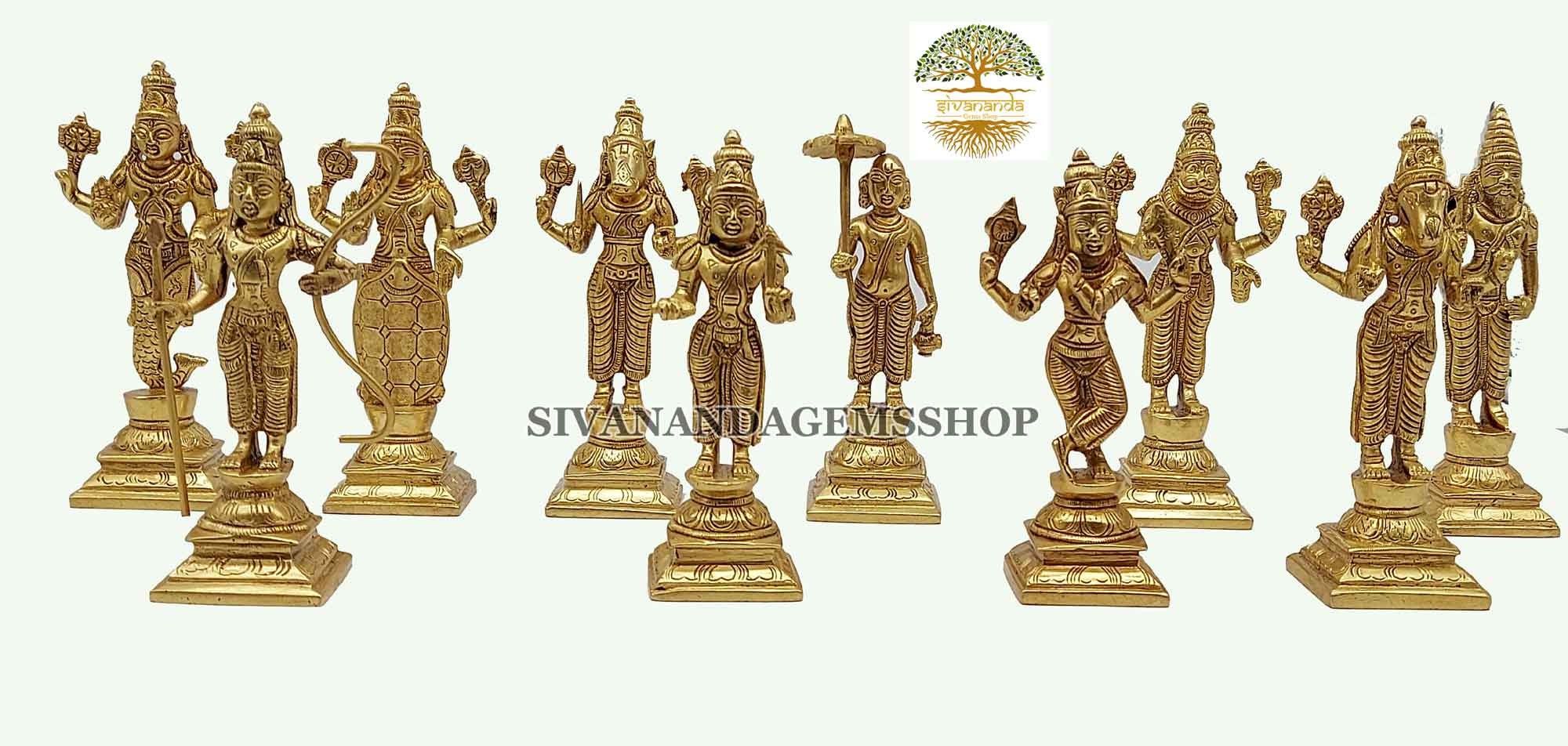 Vishnu Dashavatara 6 Inches Brass Lord Vishnu Dashavatar Ten - Etsy