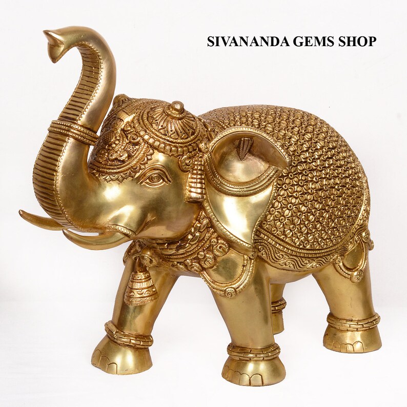 Brass Elephant 12.8 Inch Home Decorhome - Etsy