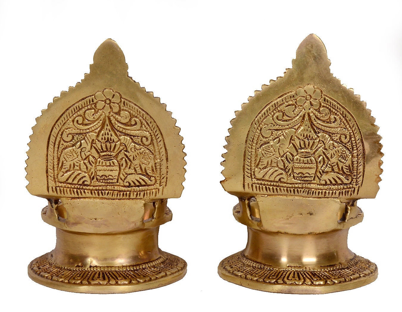 Brass Lakshmi Diya: Temple Prayer Lamp, Diwali Decor - Etsy