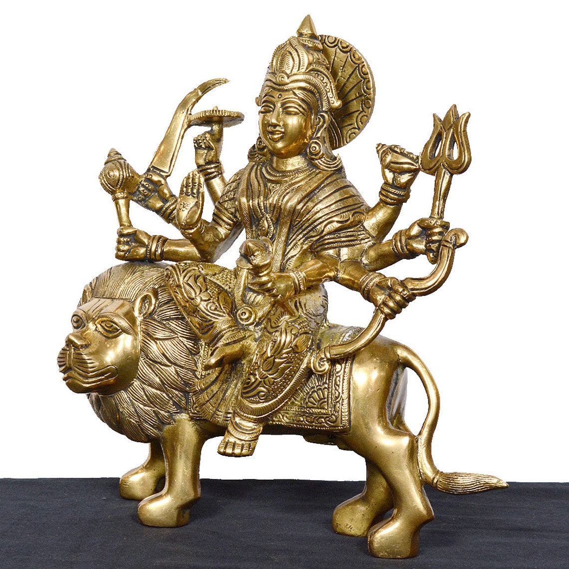 Brass Durga Maa Statuedurga Devi Statuemahashakti | Etsy