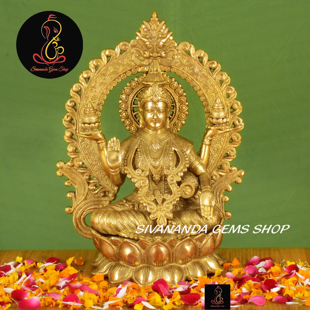 Lakshmi Goddess Statue 31.5CM, Big Large Sitting Laxmi Idol for Home ...