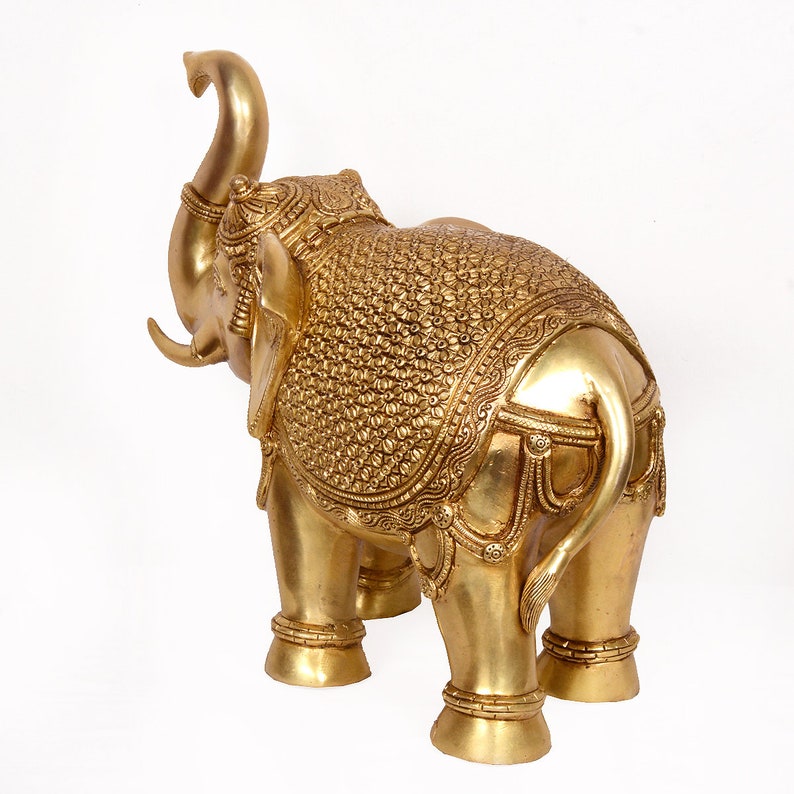 Brass Elephant 12.8 Inch Home Decorhome | Etsy