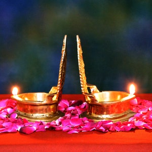 Prayer Diya" Prayer Lamp"lakshmi Ganesh Diya"temple Diya"temple Deepak ...