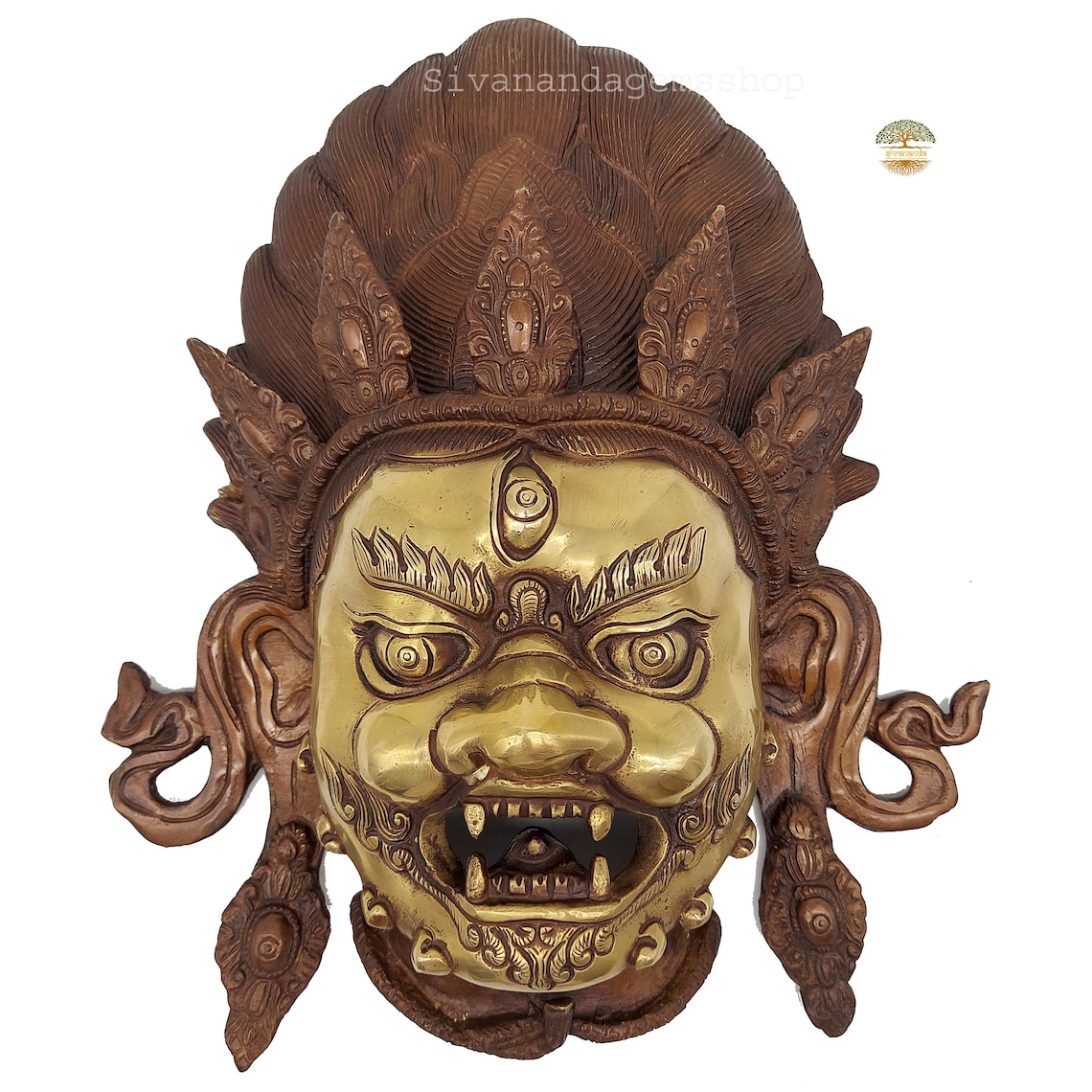 Unique 13 Lord God Mahakala Bhairav Face Brass Mask Face | Etsy