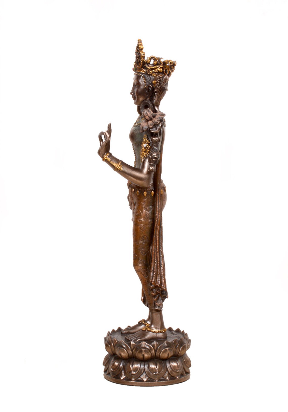 Tara Statue, 12.25 Inch, Standing Tara Statue, Tibetan Goddess ...