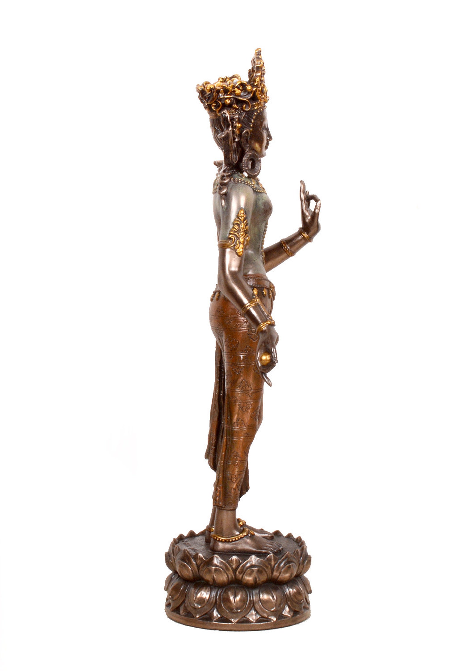 Tara Statue, 12.25 Inch, Standing Tara Statue, Tibetan Goddess ...