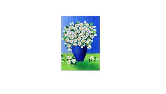 Signed Original Painting Naive Folk Art Happy Art | Etsy