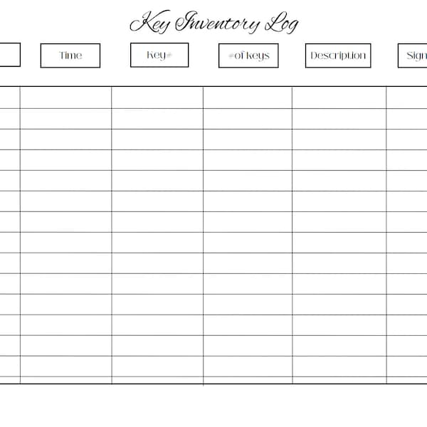 Key Log Template - Etsy