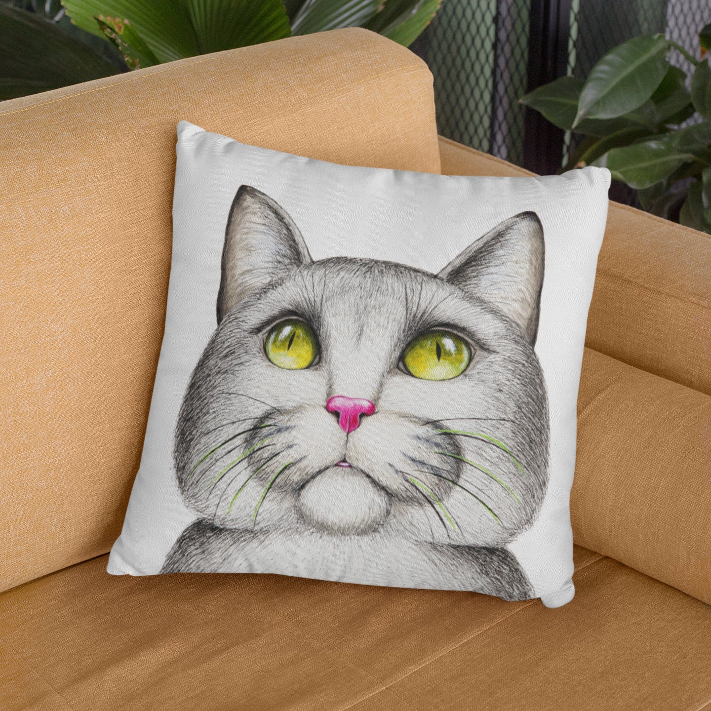 FUNNY CAT PILLOW Cat Throw Pillow Cute Fat Cat Pillow - Etsy