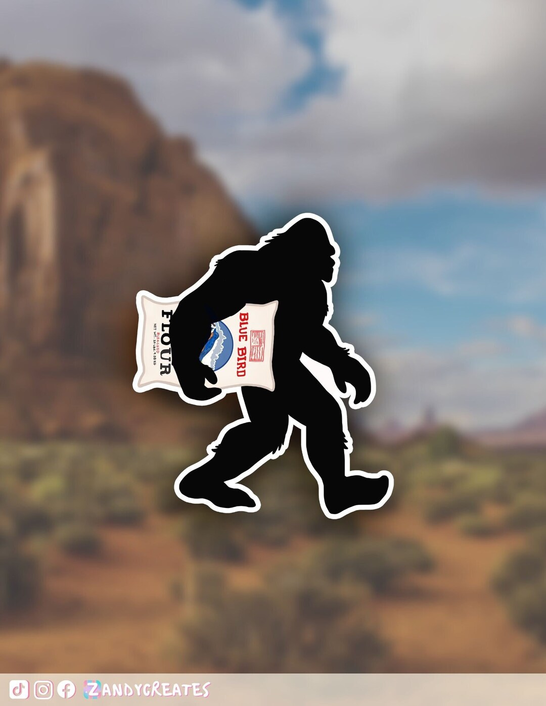Bigfoot Blue Bird Flour Sticker (2pc) - Etsy