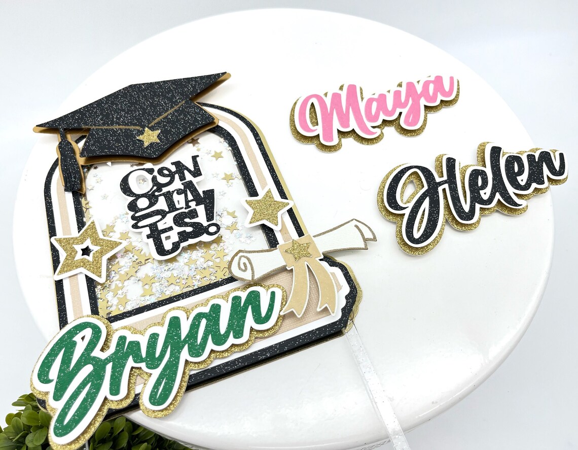 Graduation Cake Topper, Grad Cake Topper Shaker, USF Cake Topper ...
