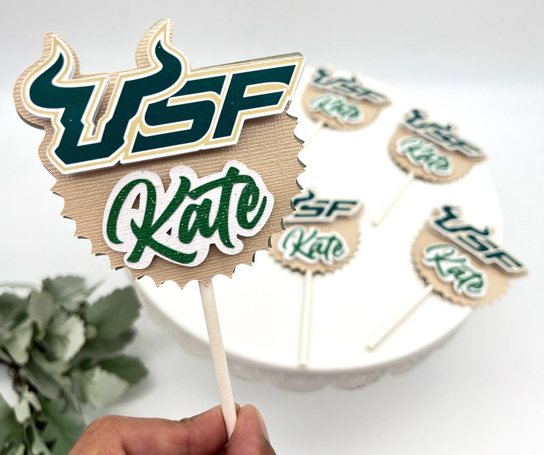 Graduation Decoration, Custom Grad Party Decoration, Champagne Tags,usf Cake Topper,grad ...