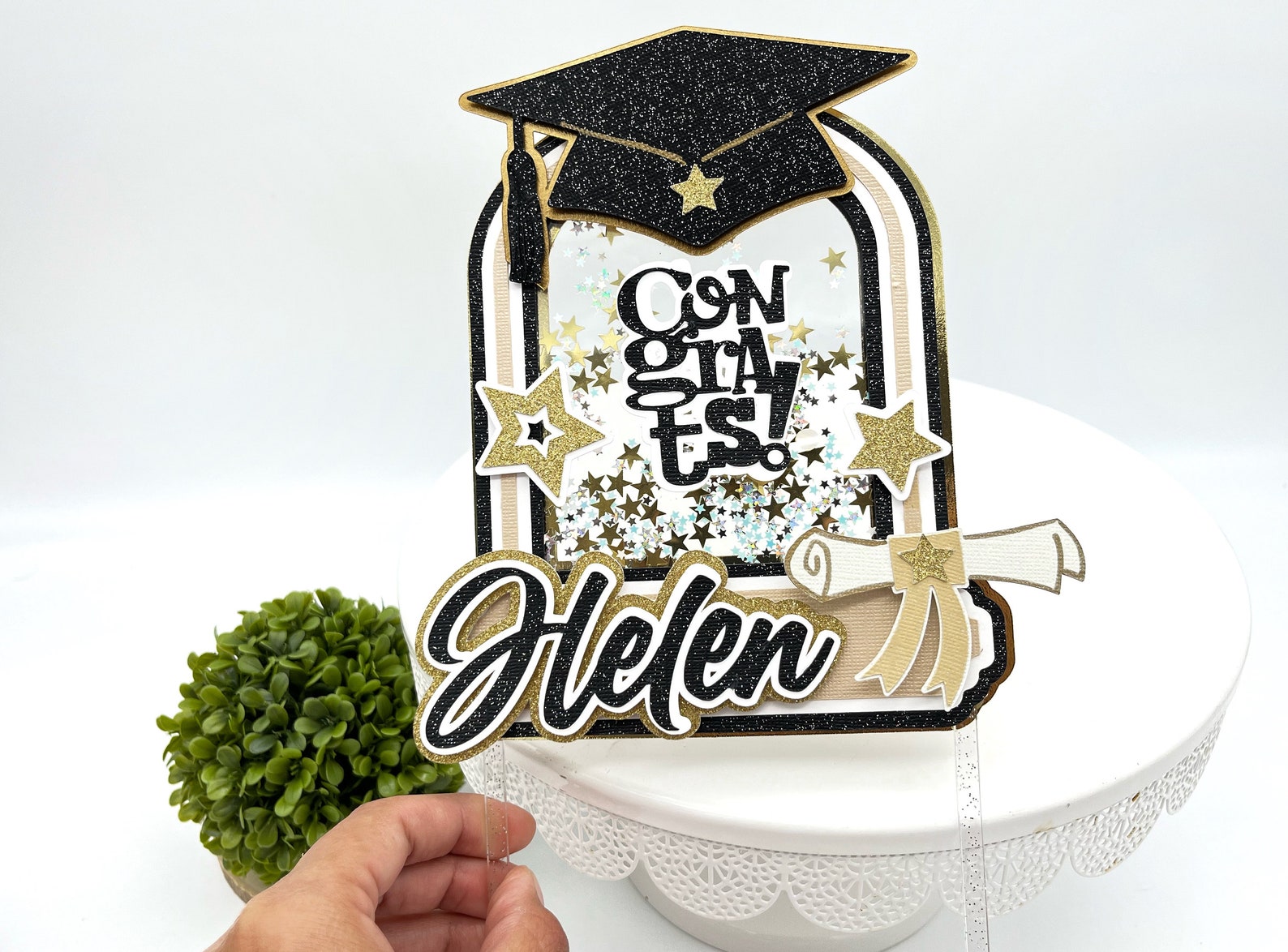 Graduation Cake Topper, Grad Cake Topper Shaker, USF Cake Topper ...