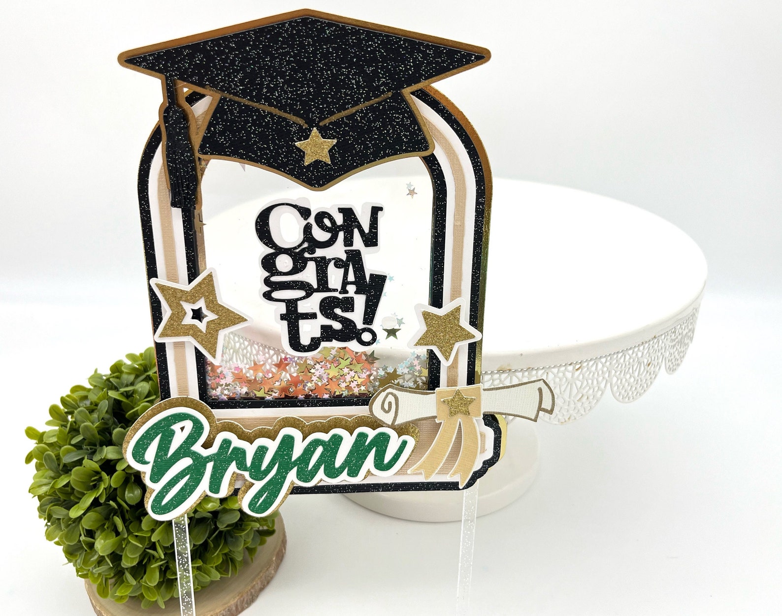 Graduation Cake Topper, Grad Cake Topper Shaker, USF Cake Topper ...