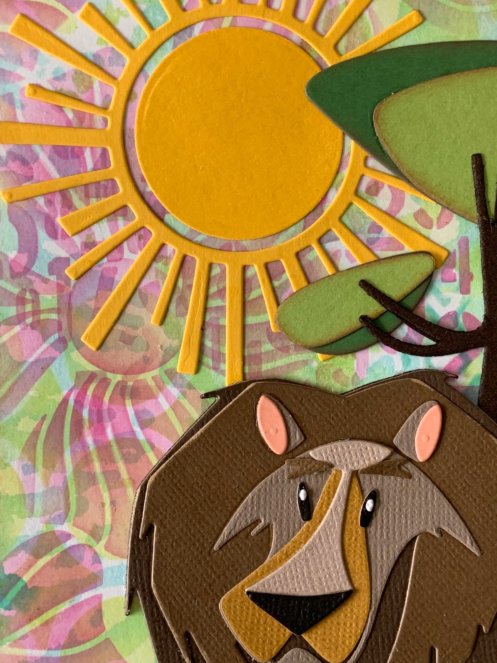 Extra Large 5.5x8.5 handmade Lion card Tim Holtz inspired | Etsy