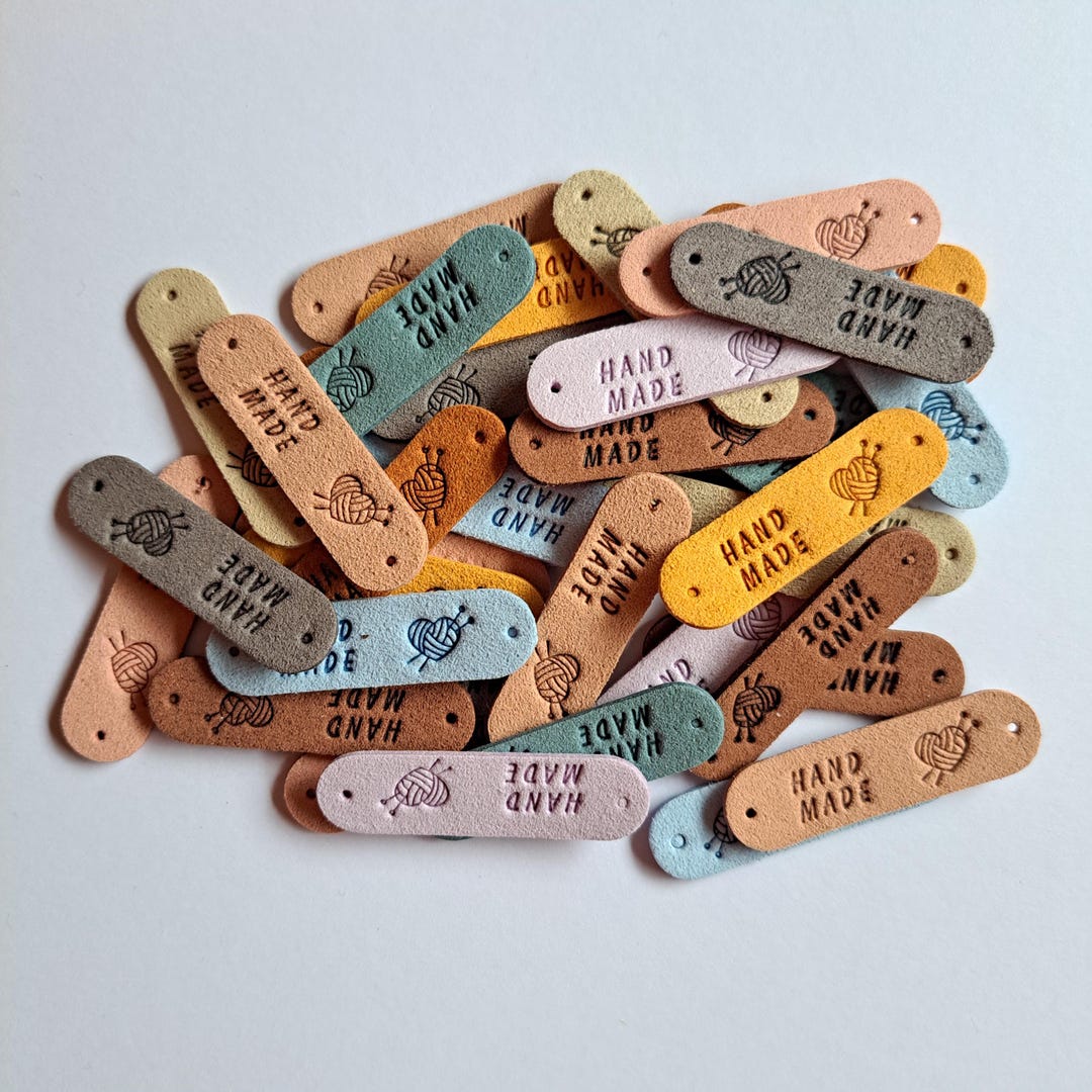 Hand Made Faux Leather/suede Feel Labels Tags for Sewing Crocheting ...