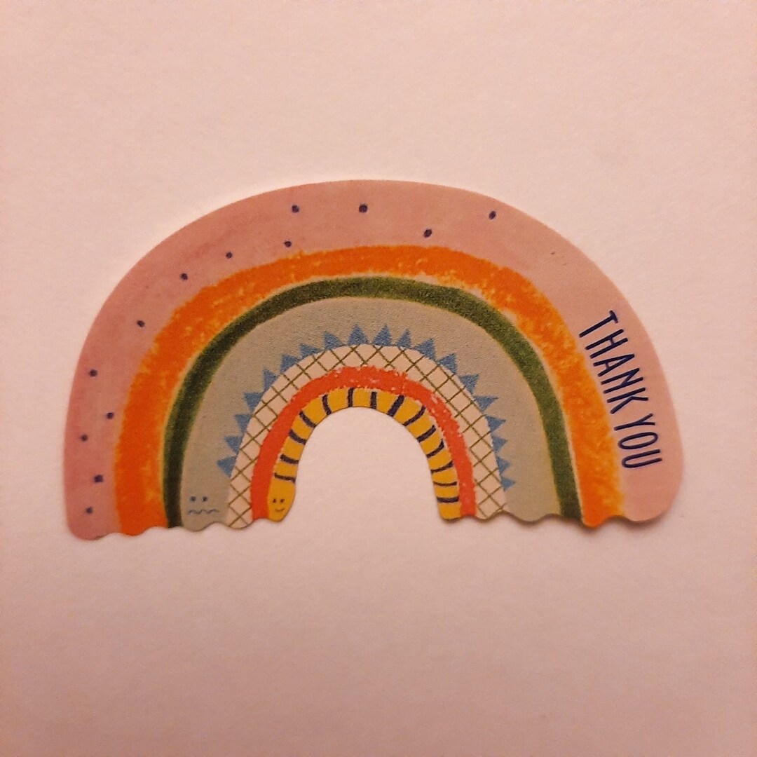 Thank You Rainbow Sticker 10 Order Stickers, NHS, Handmade Stickers ...