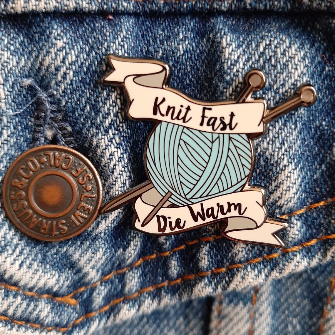 Small Cute Knitting Knit Fast Die Warm Sassy Enamel Pin Brooch | Etsy