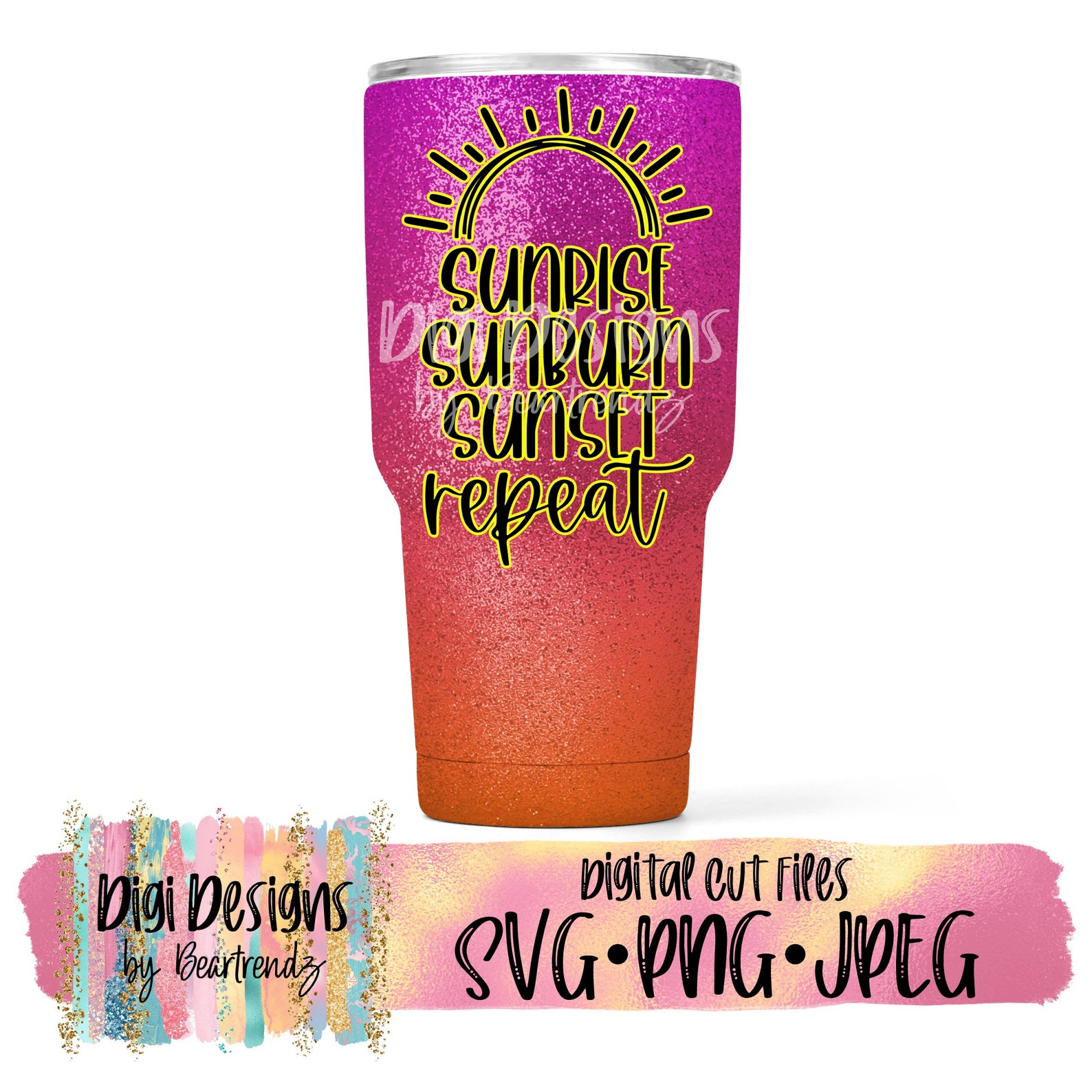 Sunrise Sunset Sunburn Svg Summer Svg Jpeg Png Files for - Etsy