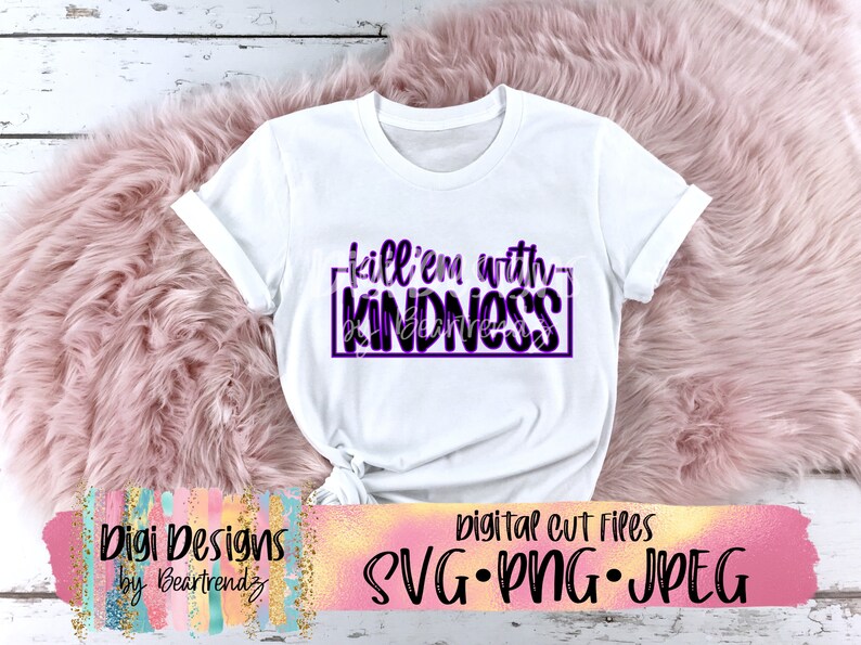 Kill'em With Kindness Svg Be Kind Svg Geometric Square - Etsy