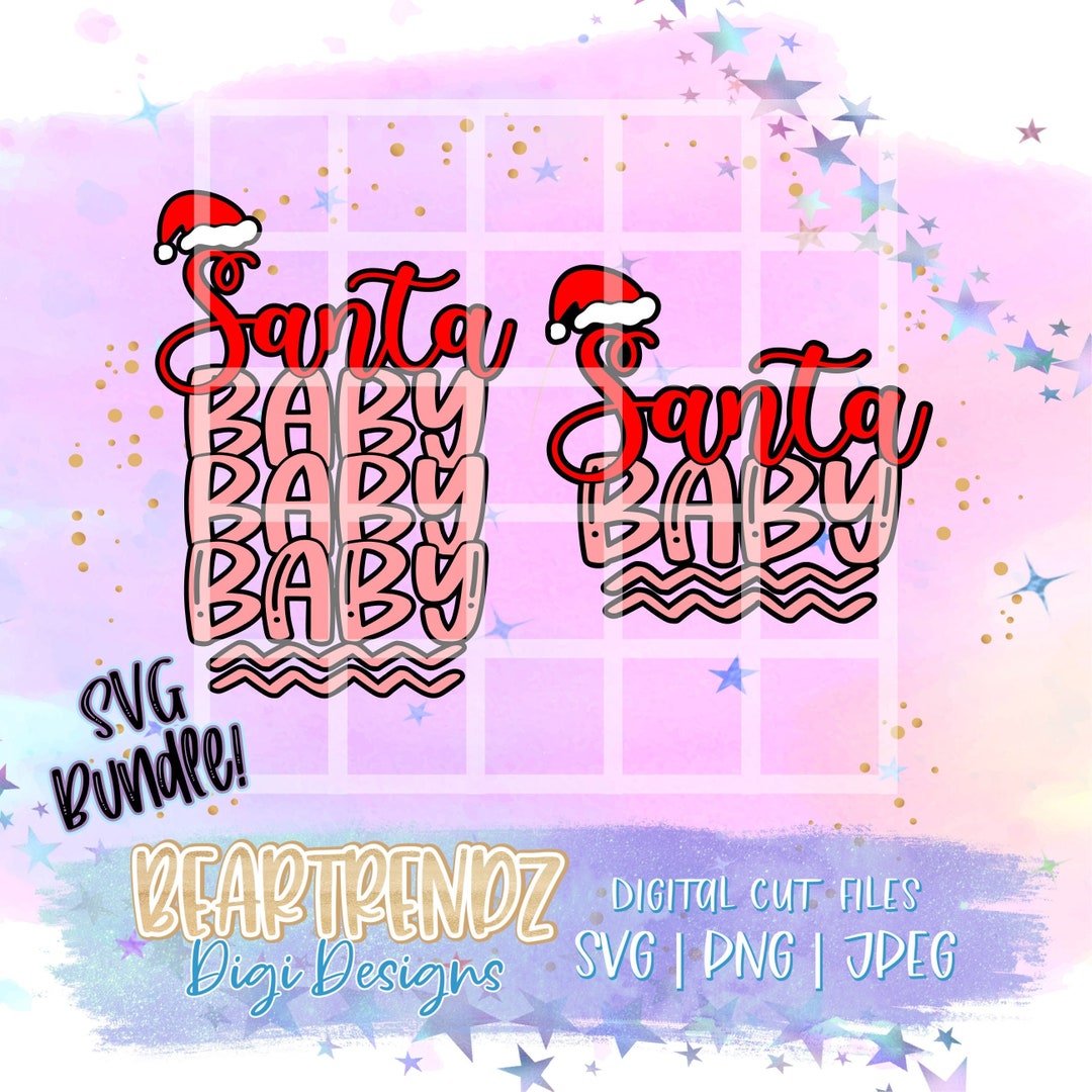 Santa Baby Svg, Stacked Christmas Svg, Retro Christmas Svg, Ho Ho Ho ...