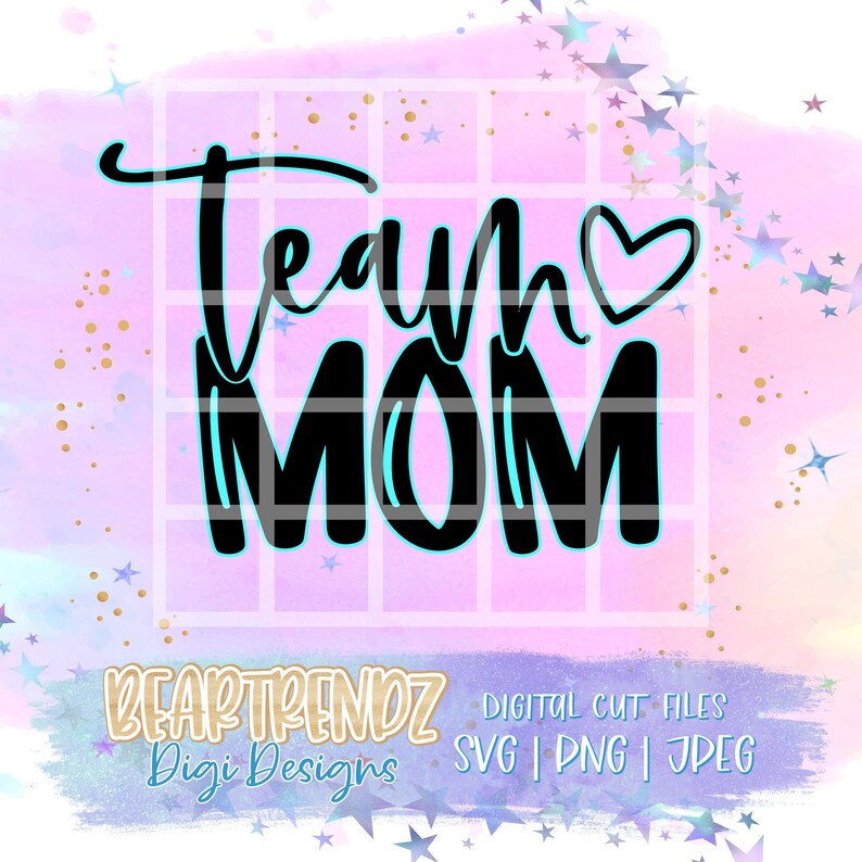 Team Mom Svg Sports Mom Svg Team Mom Gift Idea Geometric | Etsy