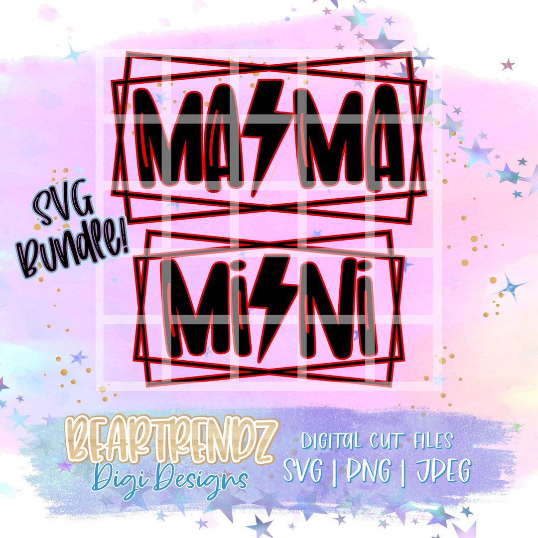 Mama Mini Svg, Mama Svg, Geometric Svg, Double Square Svg, Rock N Roll ...