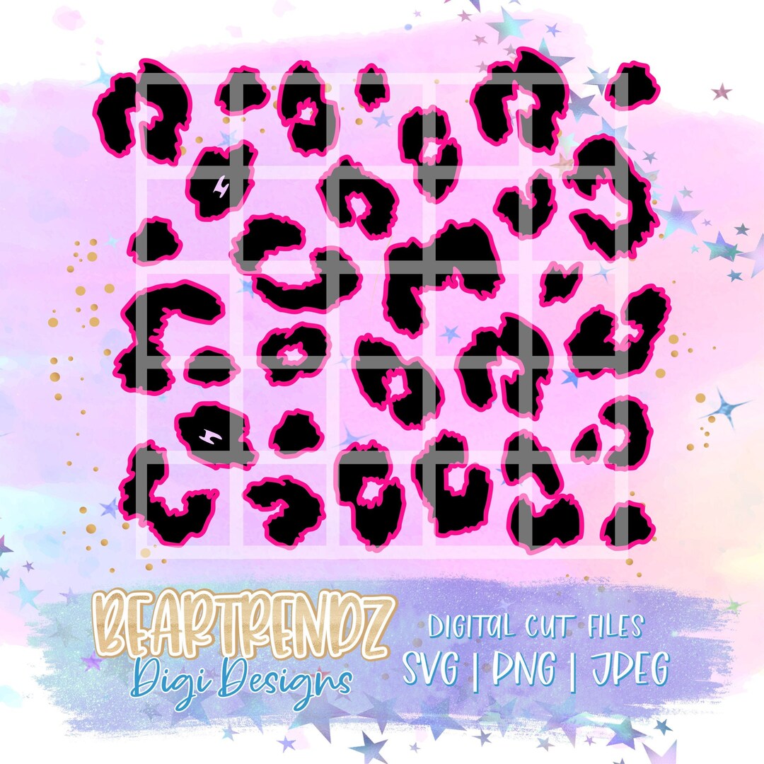 Fuzzy Leopard Print Svg, Leopard Print With Offset, Cricut Cut Files ...
