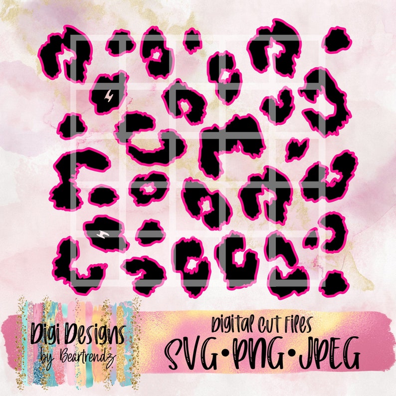 Fuzzy Leopard Print Svg Leopard Print with Offset Cricut Cut | Etsy