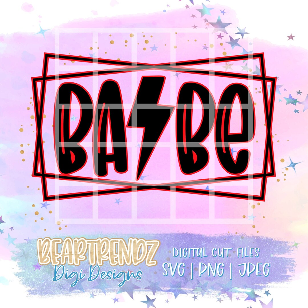 Babe Svg, Lightning Bolt Babe Svg, Geometric Svg, Double Square Svg ...