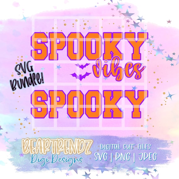 Spooky Vibes Svg Offset Svg Stacked Svg Svg for Peekaboo - Etsy