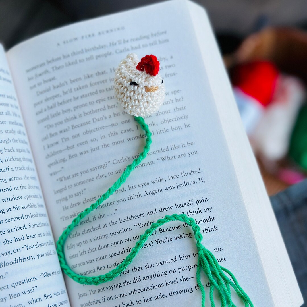 Crochet Chicken Bookmark, Book Lover Gift, Teacher Gift, Back to School ...