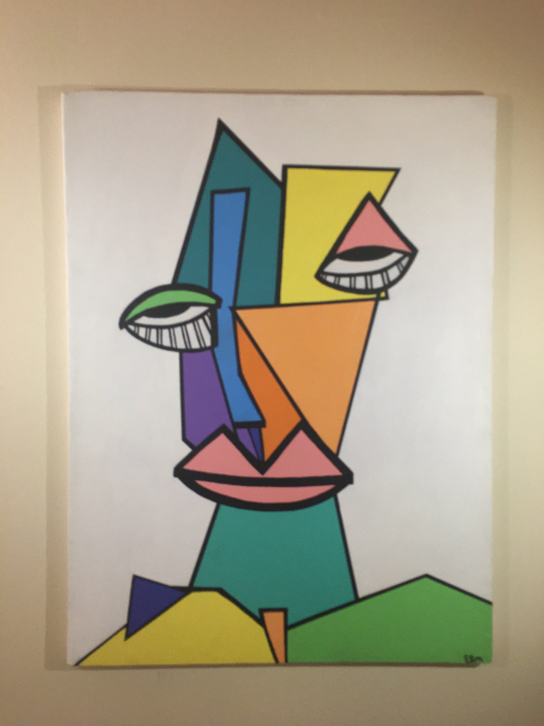 24 X 18 Stretched Canvas Acrylic Painting Abstract Fracture - Etsy UK