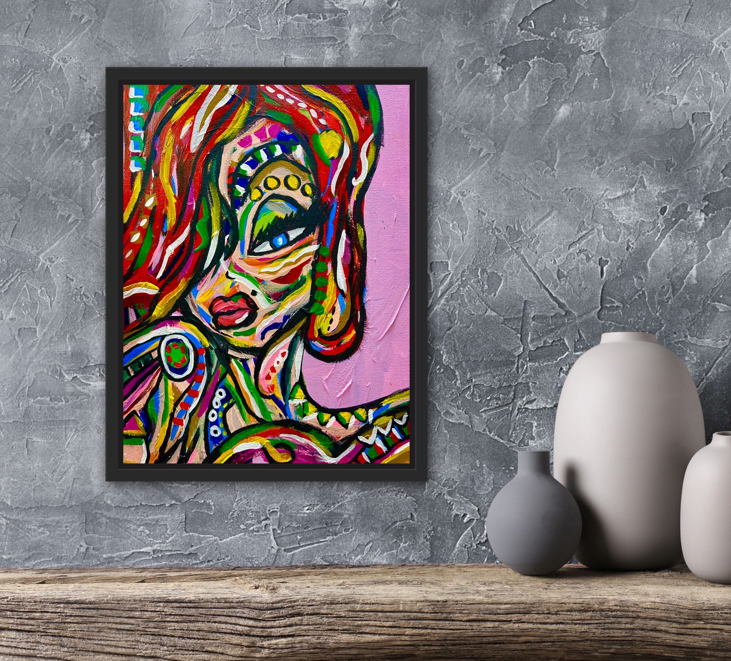 Jessica Rabbit Portrait Pop Art Contemporary Painting Print Wall Decor ...
