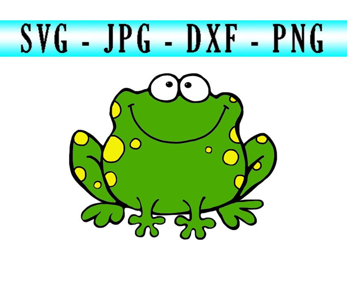 Frog Cricut Silhouette Svg Png Dxf Jpg Cut File Summer Animal Green ...