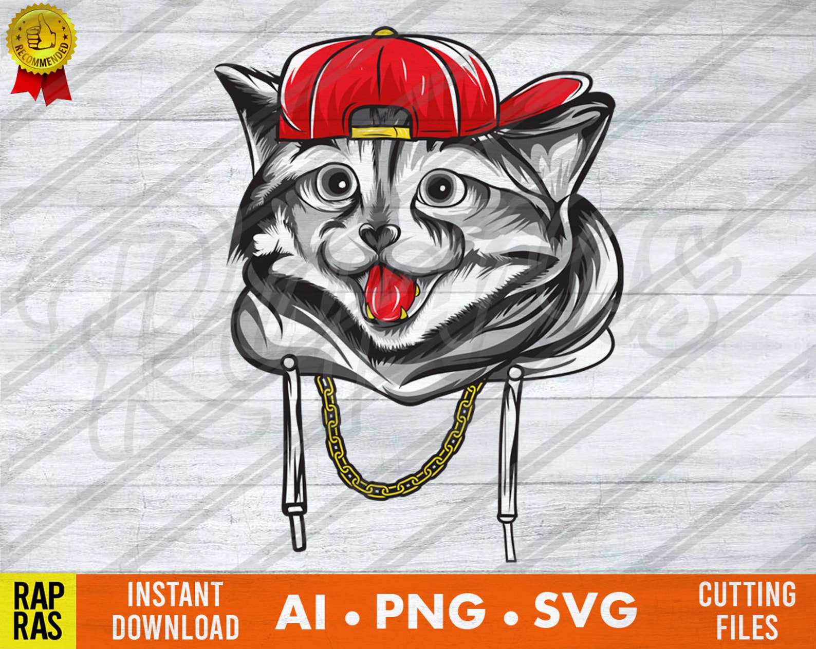 Gangsta hiphop cat digital file t-shirts design svg png cat | Etsy