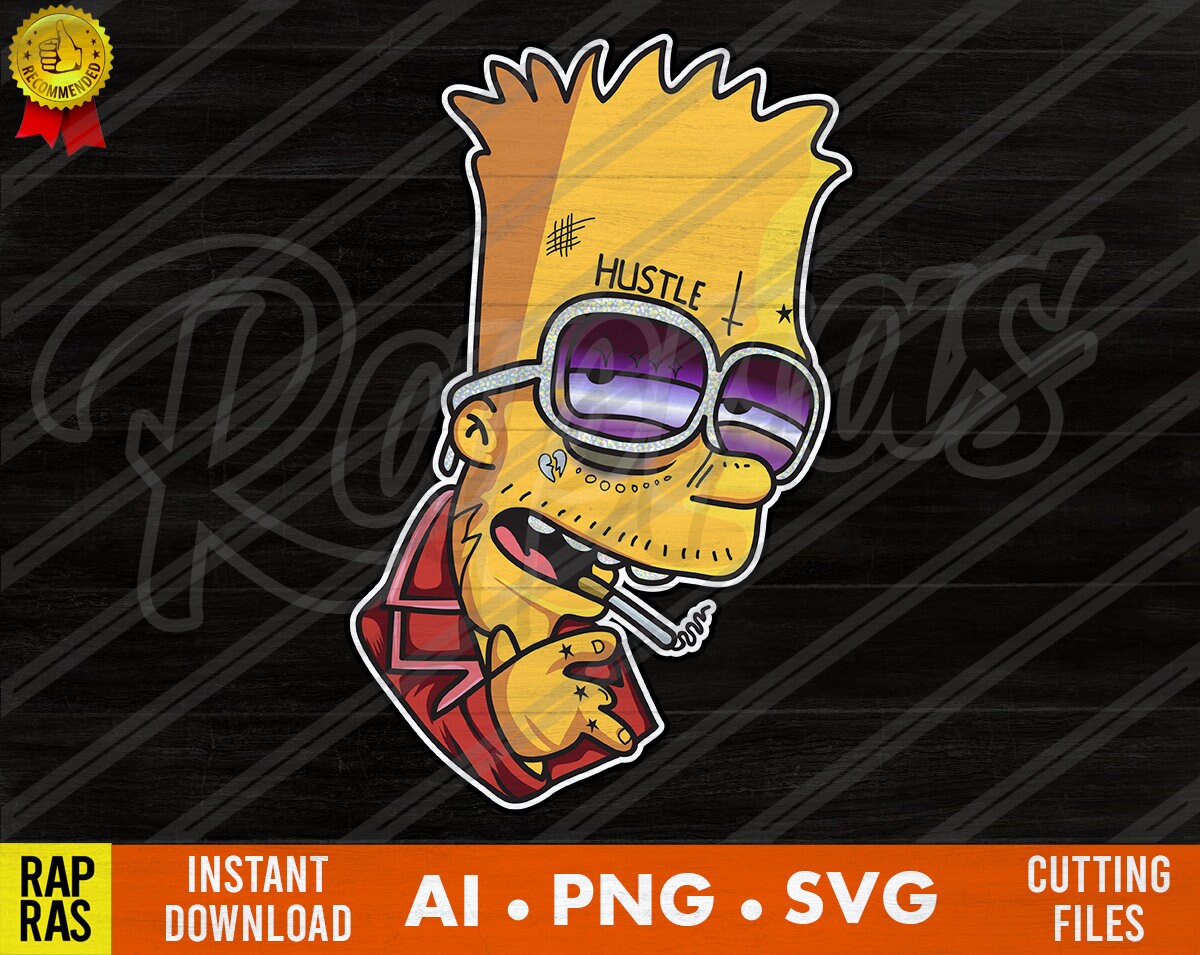 How To Draw Gangster Bart Simpson