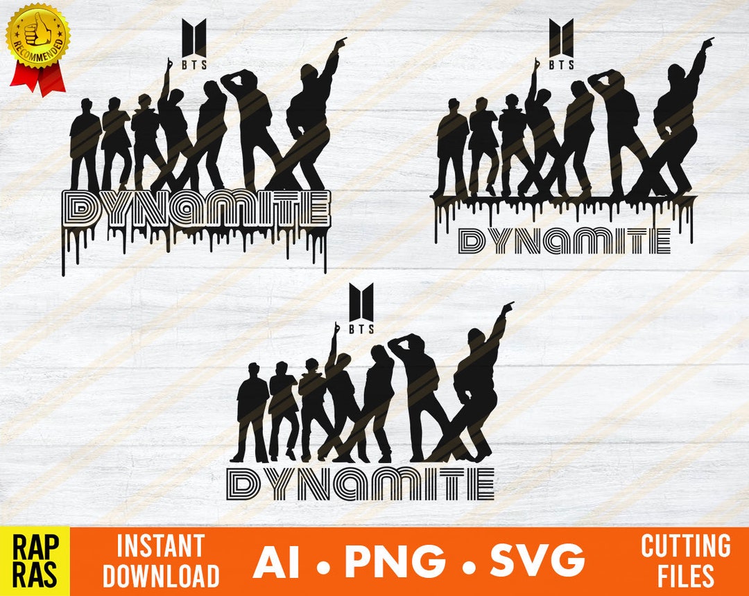 3 BTS Dynamite Shilouette Svg BTS Svg Ai Png Cut File - Etsy