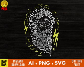 Zeus Line Art - Etsy