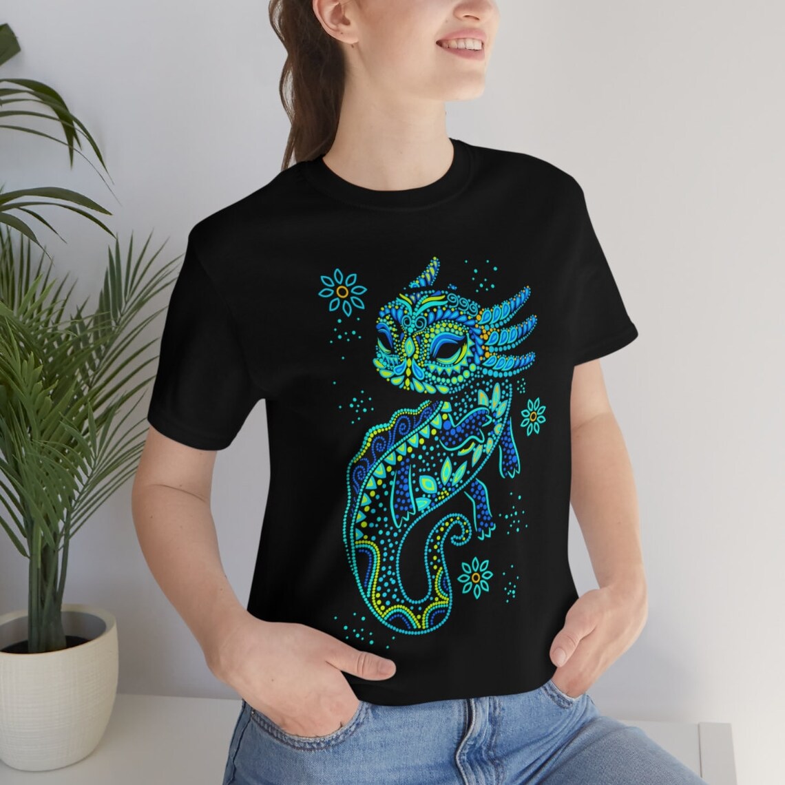 Axolotl Ajolote Huichol Azteca - Mexico - Unisex T-shirt - Etsy