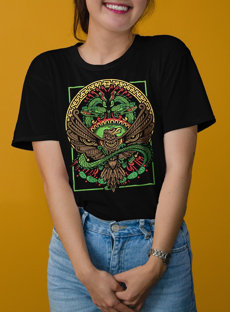 Aztec Serpent Eagle - Aguila Azteca - Mexico - Unisex T-shirt - Etsy
